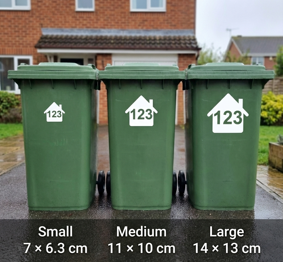 Personalised Wheelie Bin Number Stickers Dustbin Vinyl Waterproof ...
