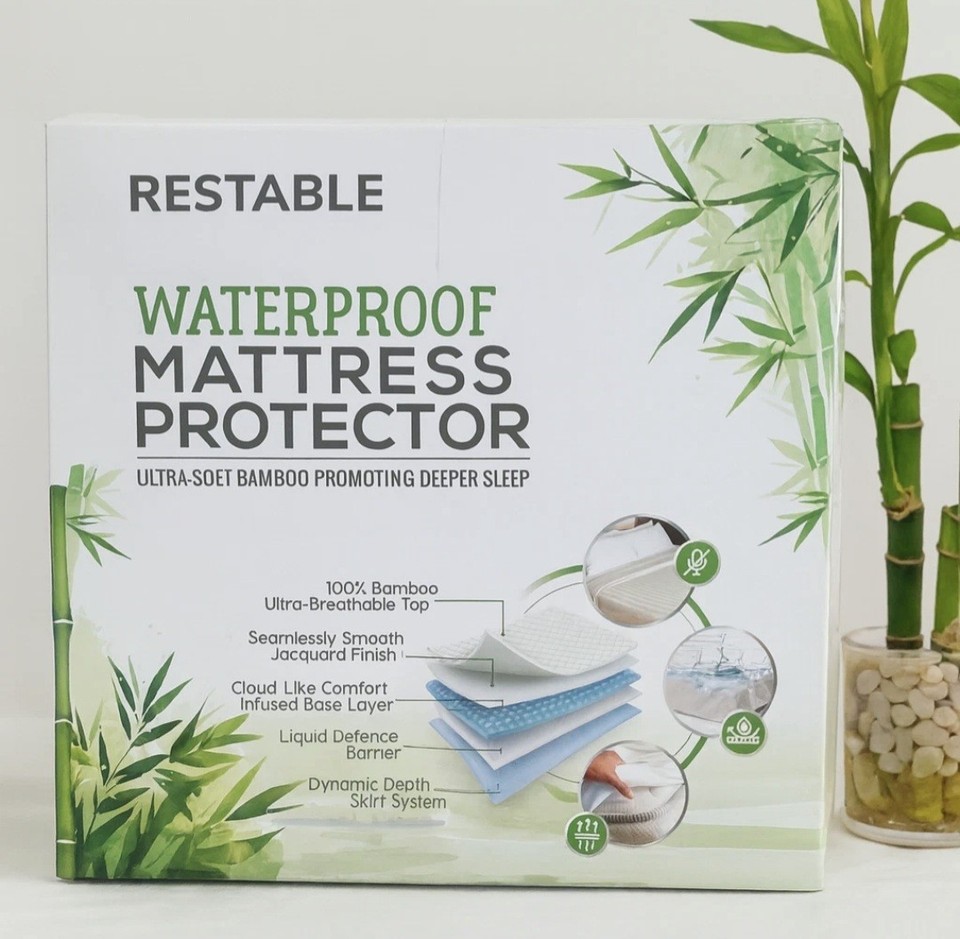 RESTABLE Ultra-soft 100% Bamboo Waterproof Mattress Protector | eBay
