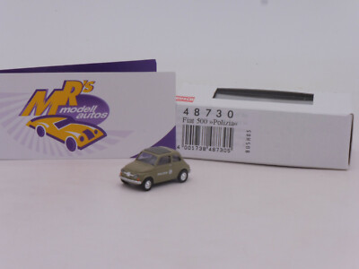 Busch 48730 # Fiat 500 Kleinwagen in grün " Polizia " 1:87 NEUHEIT ...