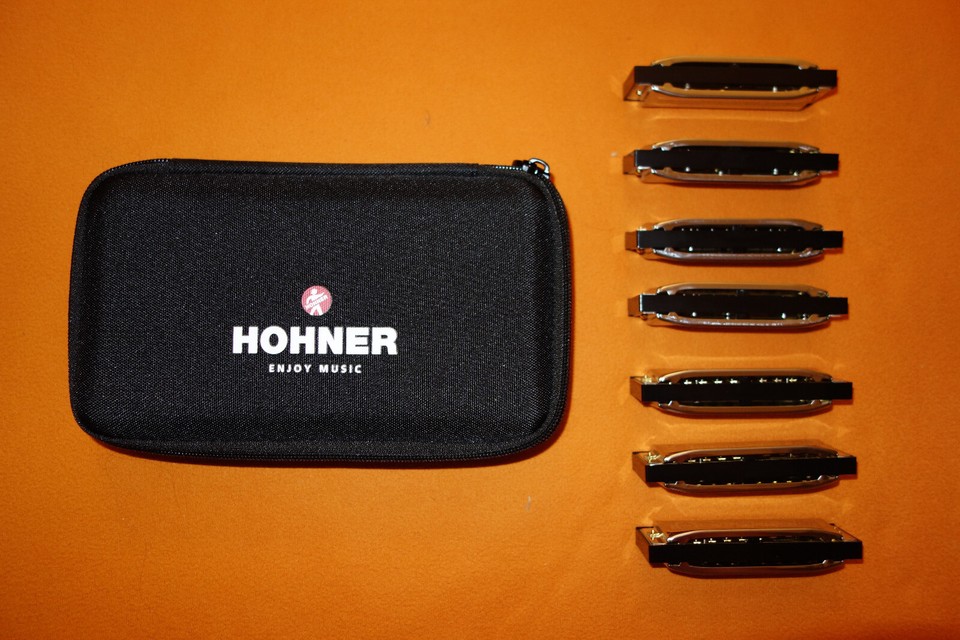 New HOHNER SPECIAL 20 SET 7 HARMONICAS A Bb C D E F G w/ZipperCase ...