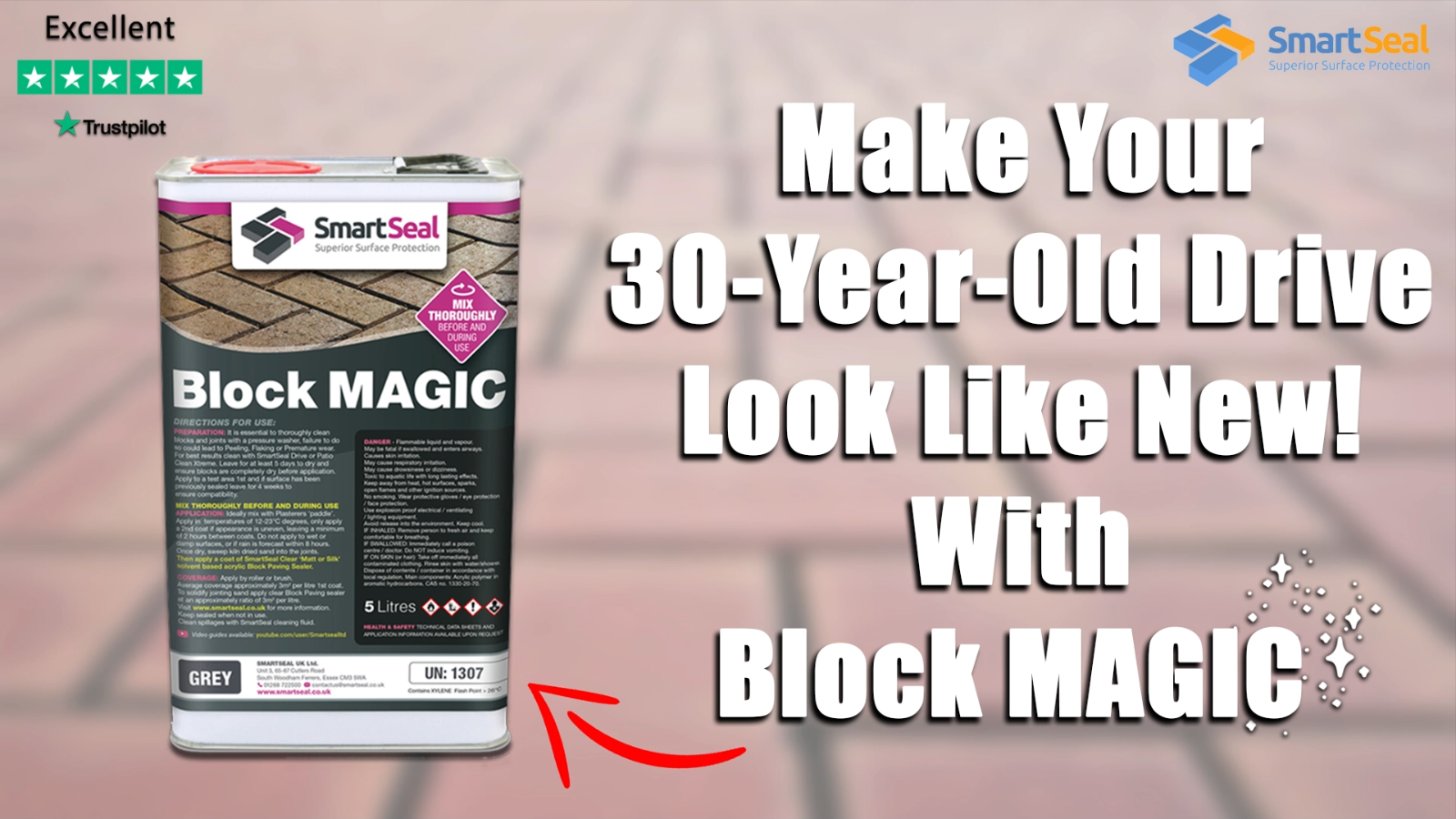 SmartSeal BLACK Coloured Paving Sealer 'Block Magic' -Revive Old Drives ...