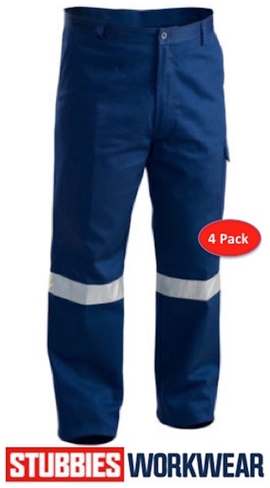 STUBBIES - 4 PACK -MENS DRILL CARGO POCKET WORK PANTS TROUSERS ...