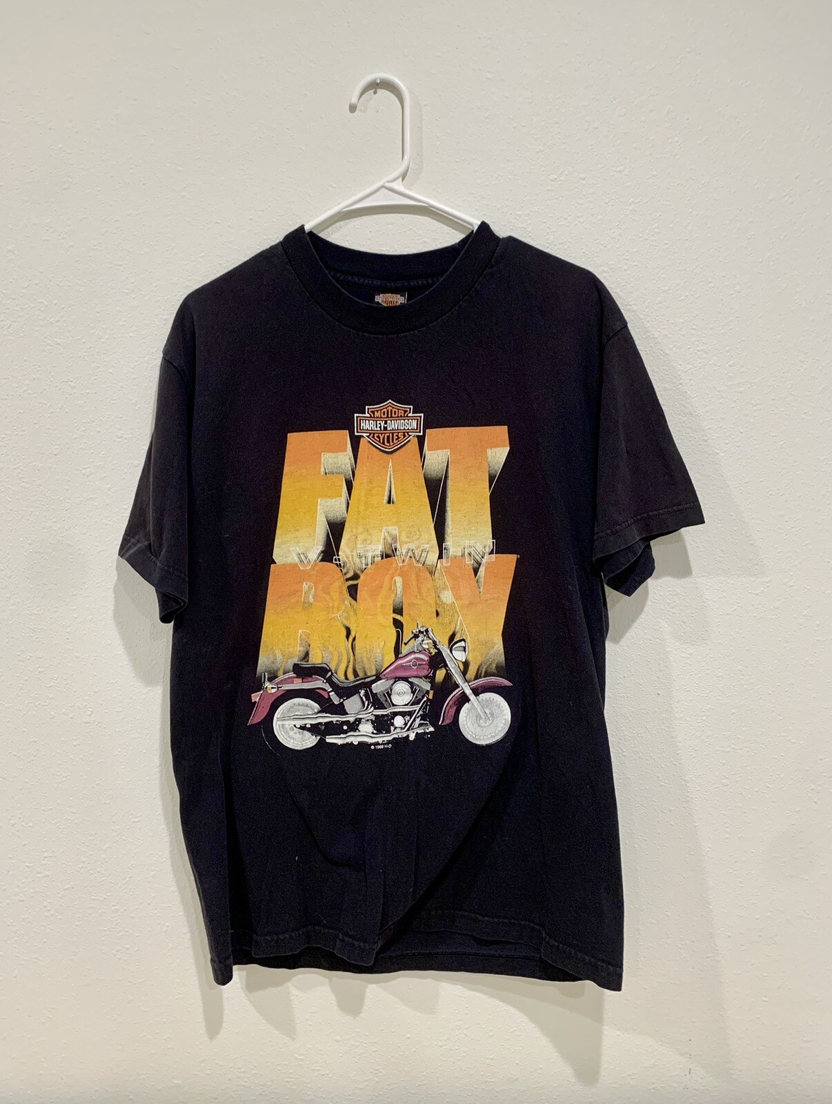 Vintage Harley Davidson FAT BOY Short Sleeve Shirt Bl… - Gem