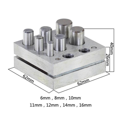 Jewelers Disc Cutter Punch Set 7/5 Holes Metal Circle Round Mold ...