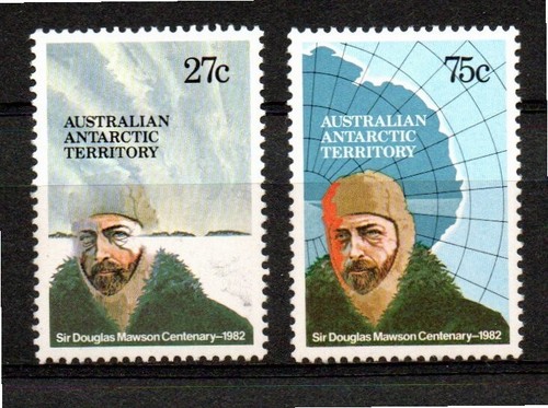 AUSTRALIAN ANTARCTIC 1982 SG53 & SG54 Birth Centenary of Sir Douglas ...