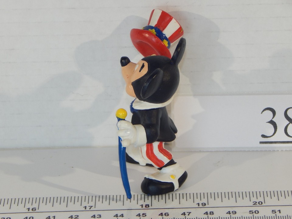 Mickey Mouse Uncle Sam PVC 3" Vinatge Bullyland America Top Hat Stars ...