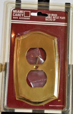 Miami Carey Solid Brass Curved 2 Outlet Plate Receptacle Electrical ...