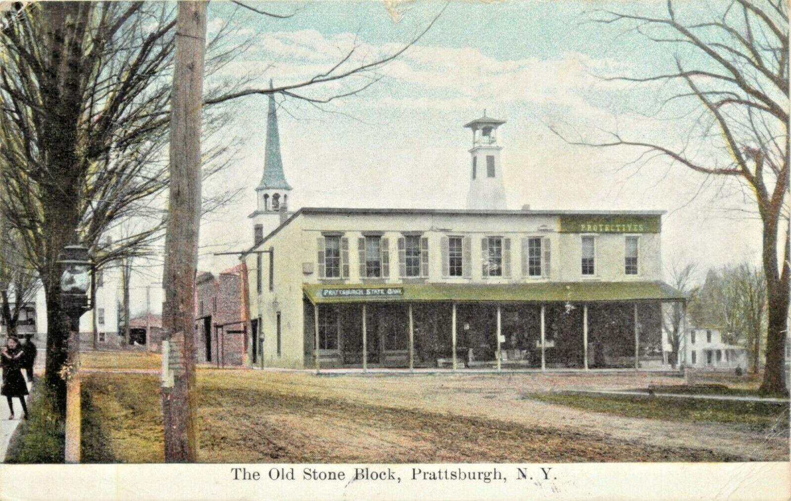 A View Of The Old Stone Block, Prattsburgh, New York NY 1908 | eBay
