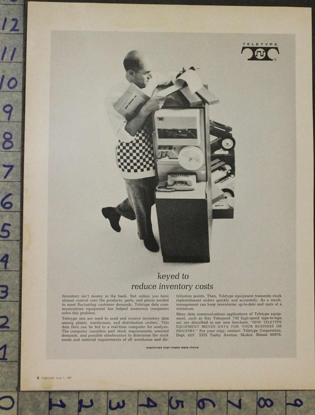 1967 TELETYPE DATA MACHINE OFFICE BUSINESS SKOKIE TYPEWRITER MESSAGE AD [[SKU] | eBay