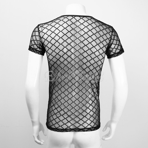Muscle Comfy Mesh Net Fishnet Sheer Mens Vest Sleeveless Shirt Tank ...
