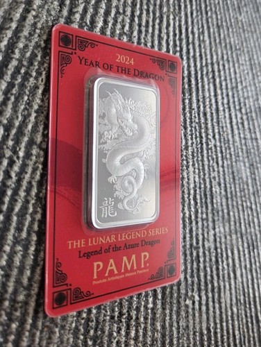 2024 PAMP 1 Oz Silver Lunar Year of the Dragon Bar in Assay | eBay