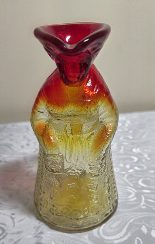 Kanawha Amberina glass Colonial Figure, syrup pitcher, Amber/Yellow ...