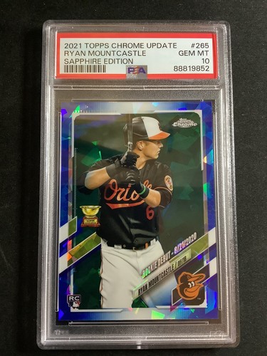 2021 Topps Chrome Update Ryan Mountcastle Sapphire RC PSA 10 Orioles ...