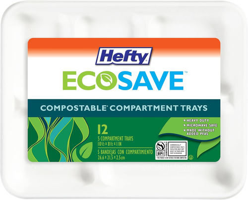 ECOSAVE Compostable 5-Compartment Paper Trays, 12 Count 705353067426| eBay
