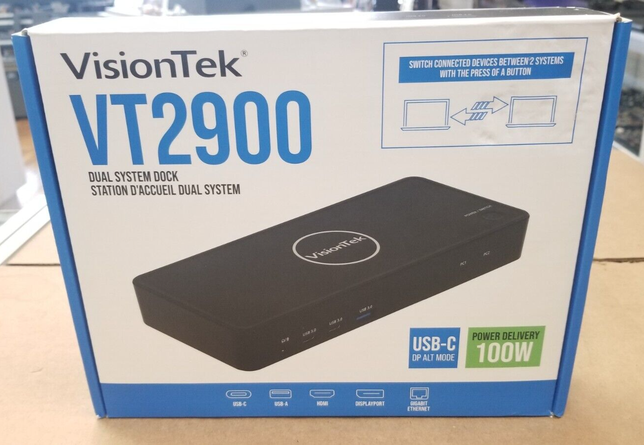 VisionTek+VT2900+USB-C+Dual+System+KVM+Docking+Station+with+100W+Power+901532 for sale online | eBay