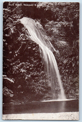 Trinidad and Tobago B.W.I Postcard Blue Basin Waterfalls 1910 Antique ...