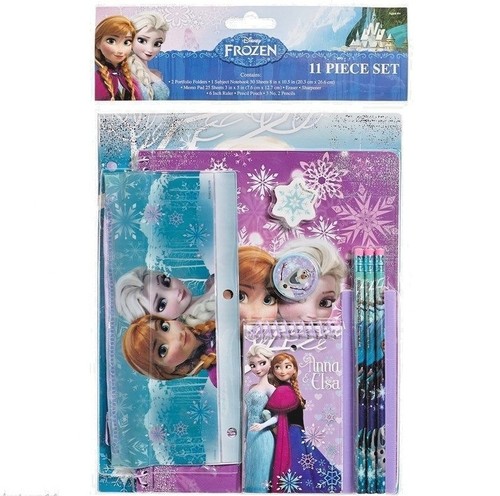 Disney Frozen Elsa Anna 11 Piece Stationery Set Notebook Ruler Pencil ...