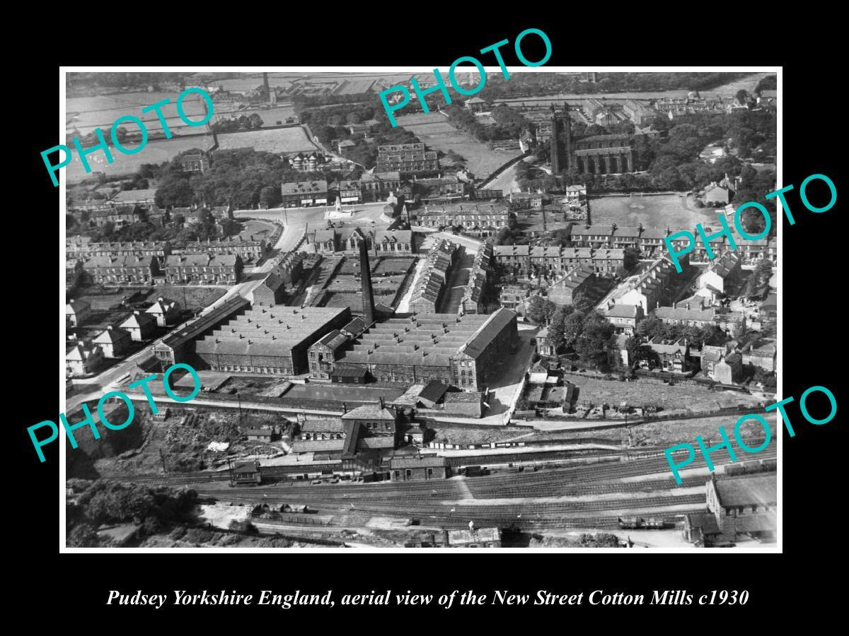 OLD 8x6 HISTORIC PHOTO OF PUDSEY YORKSHIRE ENGLAND THE NEW COTTON MILLS ...