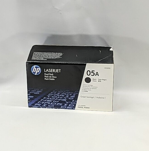 NOB Genuine HP LaserJet Toner Black 05A CE505D Duel Pack Sealed in Bag ...