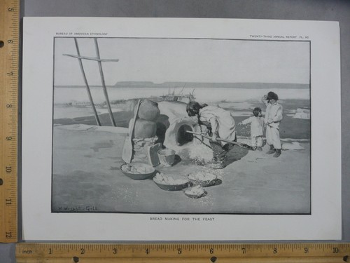 Rare Antique Original VTG Bread Making For The Feast Zuni Illustration ...
