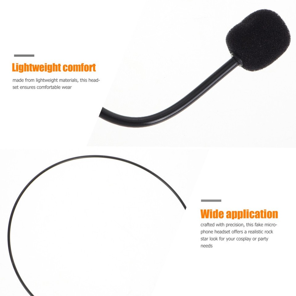 Fake Microphone Headset Mic Halloween Fun Rock Star Costume Accessory ...