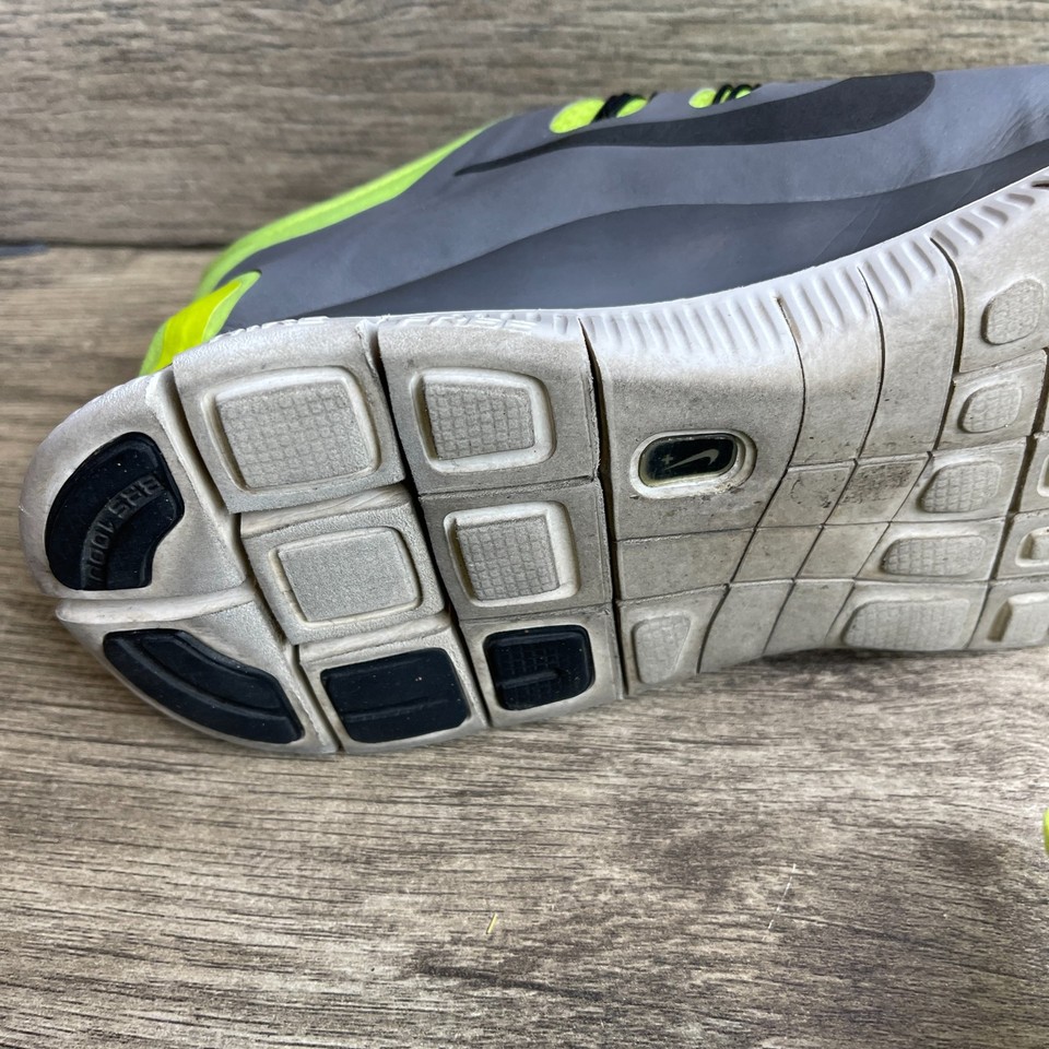 Nike Free 5.0+ 579959-700 Men's 11 Running Shoes Volt Cool Gray Mesh ...