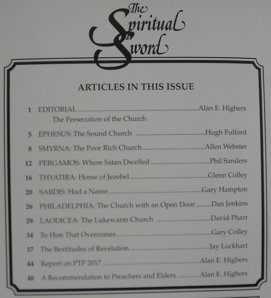 INTRODUCTION TO REVELATION ~ ALAN HIGHERS ~ Spiritual Sword ~ Church of ...