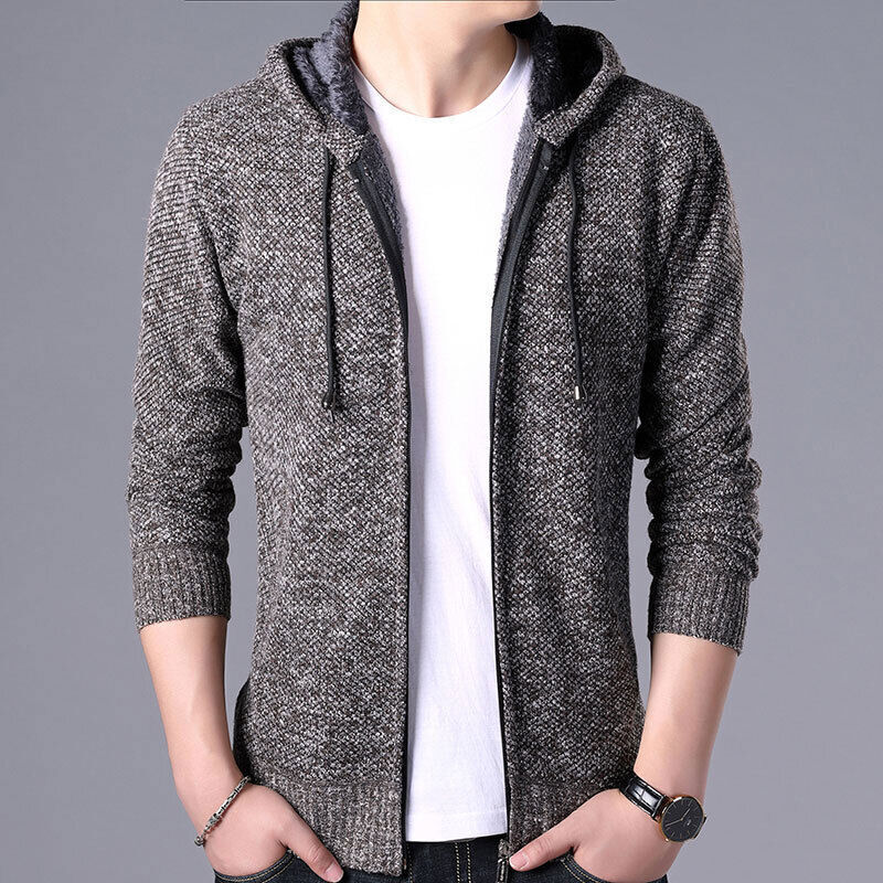 Autumn Winter Jacket Men Cashmere Wool Fleece Jacket Men Coat Dress ...