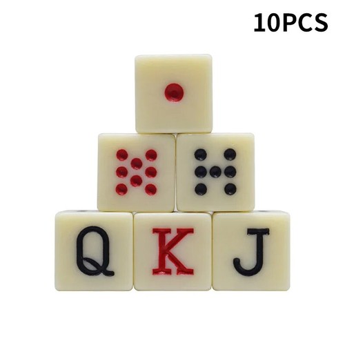 10Pcs/set 16mm Square Corner Acrylic Poker Dice JQK Dice Table Game ...