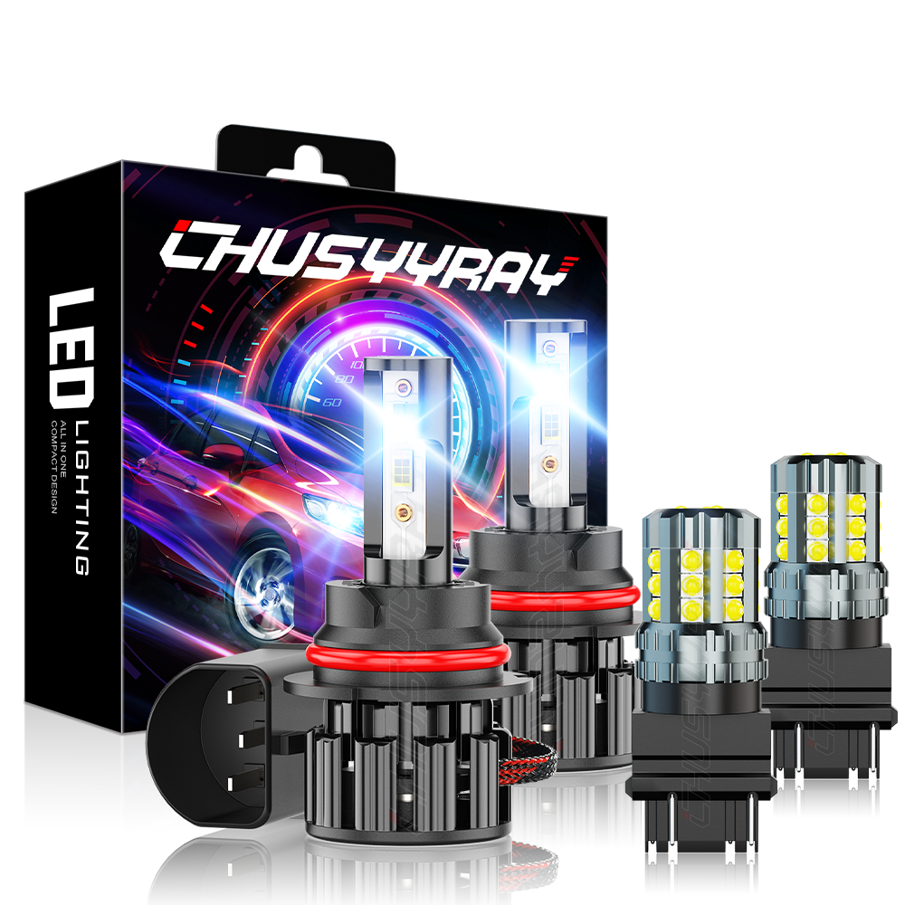 4pc 6000K LED Headlight High/Low + Fog Light Bulbs Combo For Hummer H2 ...