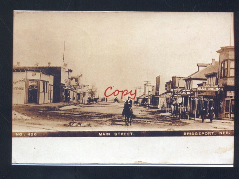 REAL PHOTO BRIDGEPORT NEBRASKA DOWNTOWN MAIN STREET SCENE POSTCARD COPY ...