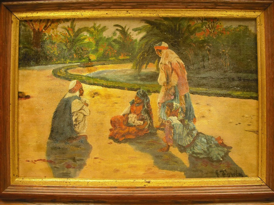 Orientalist Scene in a Palm Grove Xavier VIÑOLAS Vignolas Paint | eBay
