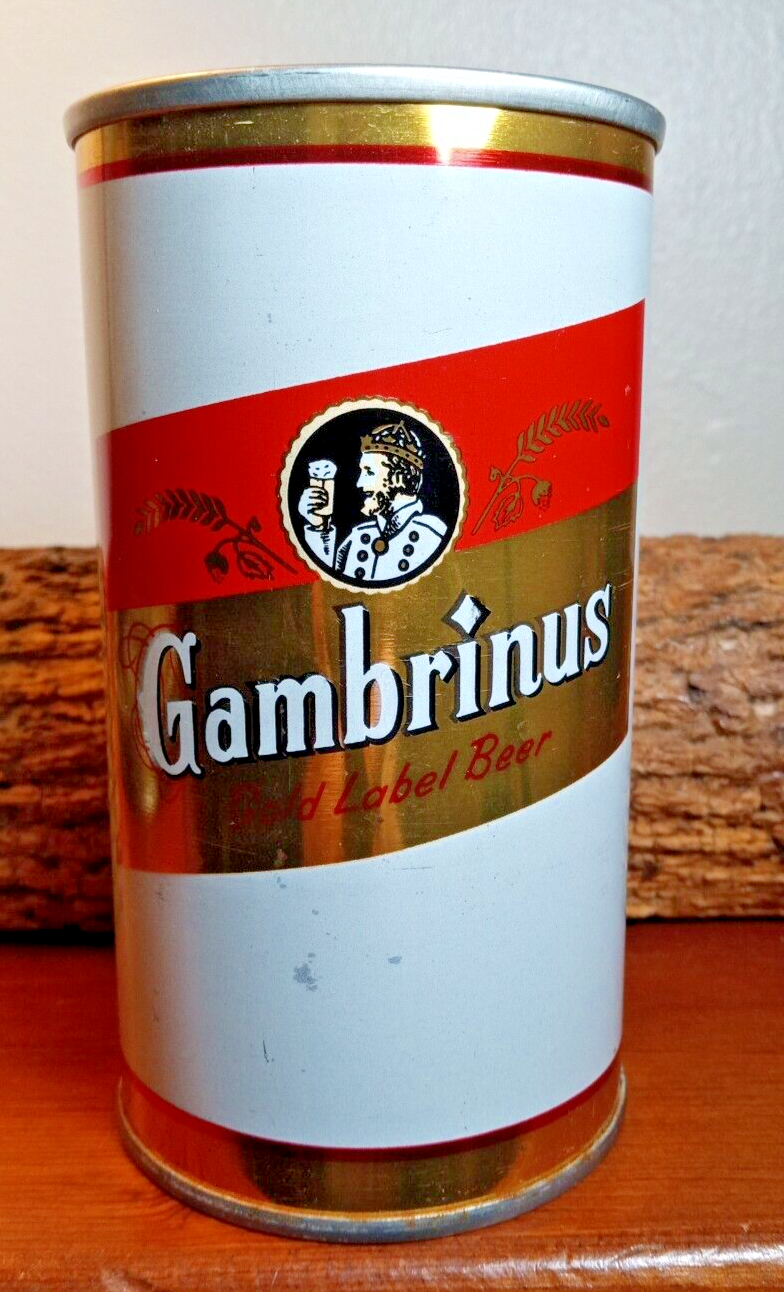 Gambrinus Red Label Beer Can #67-5 ... Straight steel | eBay
