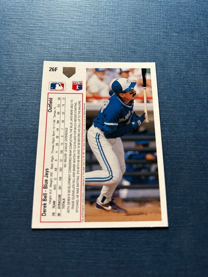 1991 Upper Deck Final Baseball Derek Bell Rookie Card #26F Set Break NM ...