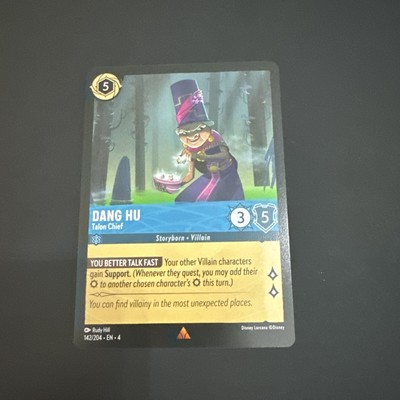 Dang Hu - Talon Chief - 142/204 - Rare NM-Mint Disney Lorcana: Ursula's ...