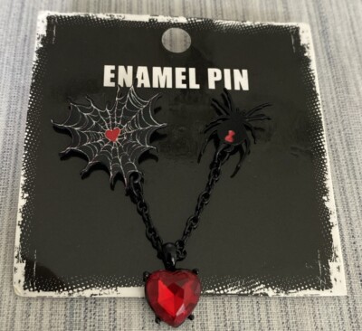 Black Widow Spider Web Blood Heart Enamel Pin Pendants New | eBay