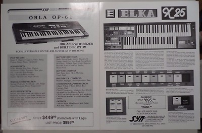 Iorio Elka X25 and Orla OP-61 Keyboard Synthesizer Brochures Syncordian ...