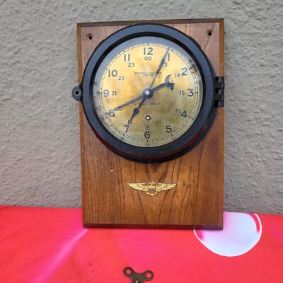 Good working Chelsea Clock Co. US Government 12/24 Hour Bakelite Ship ...
