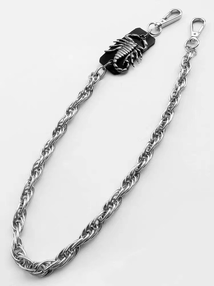 Mens Scorpion Strong Leash Heavy Metal Wallet Chains Biker Trucker Jean ...