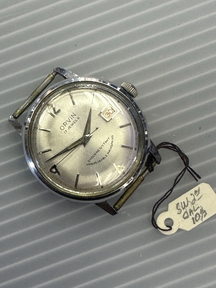 VINTAGE ORVIN 17 J SHOCK RESISTANT MANUAL WIND MEN'S WATCH Parts ...
