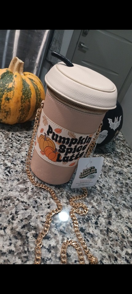 Pumpkin Spice Latte Crossbody Bag with Chain Strap Skinny Dip London | eBay