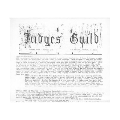 Judges Guild Journal Initial Issue - October 1976 Mag Fair | eBay