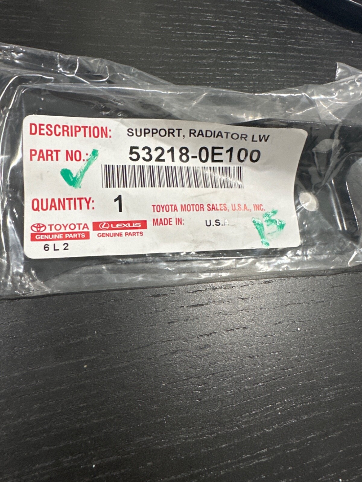 NEW 2020 - 2021 Toyota Highlander Front Radiator Support Lower Bracket ...