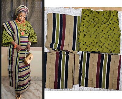 African Women Already Made Aso Oke; Iro,Buba,Ipele,Gele)Without Beads ...