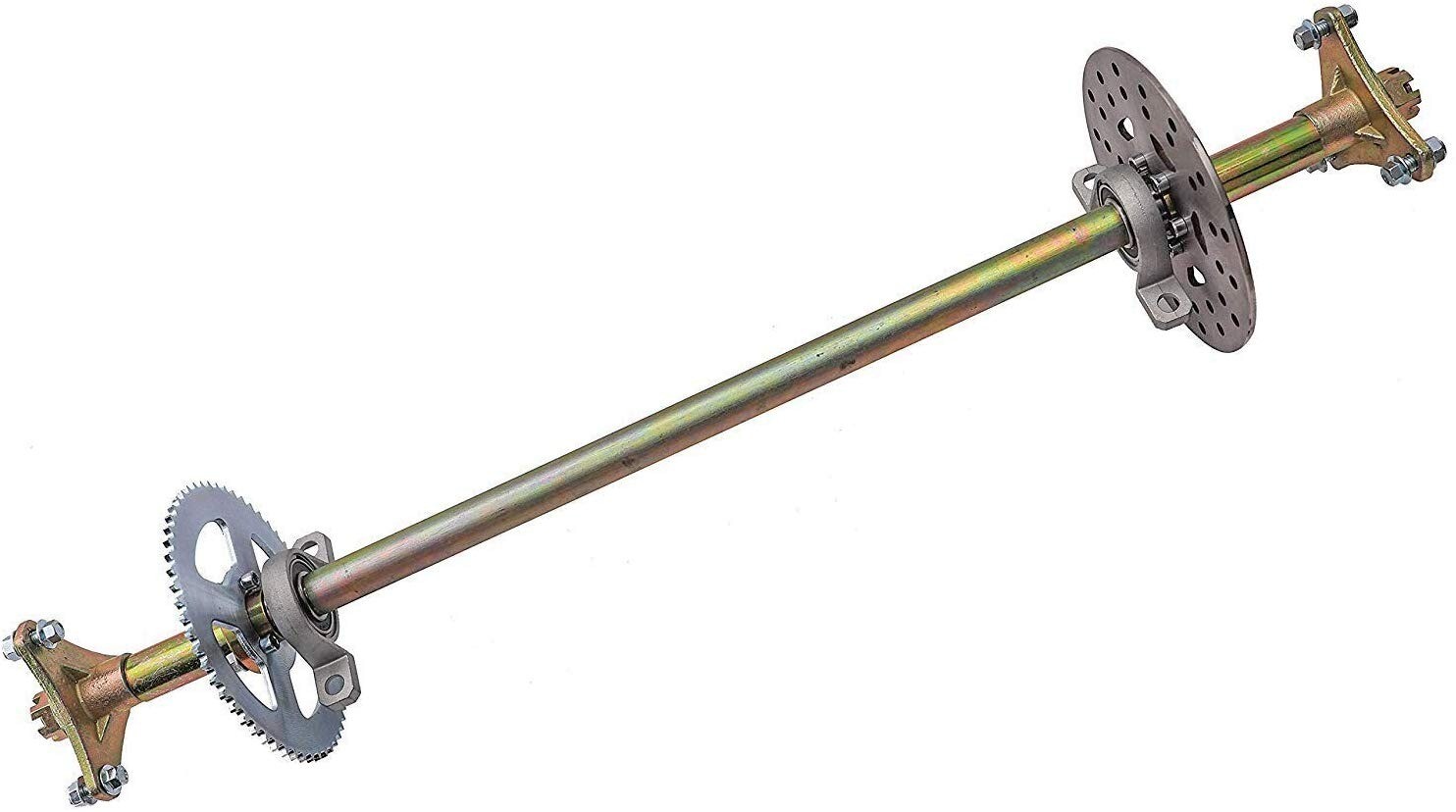 740mm Go Kart Rear Axle Kit + 4pcs 6'' Wheel + Brake Disc Drift Trike ...