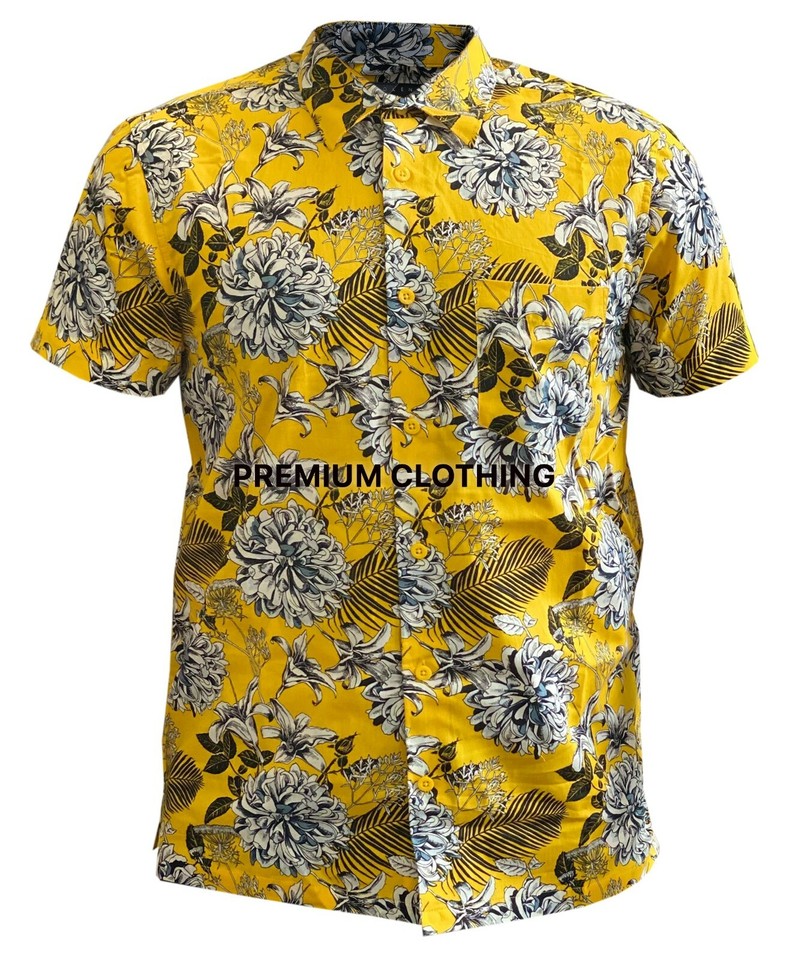 PREMIUM Mens Fancy Shirts Stag Do Party COTTON Dress Holiday Palm Tree ...