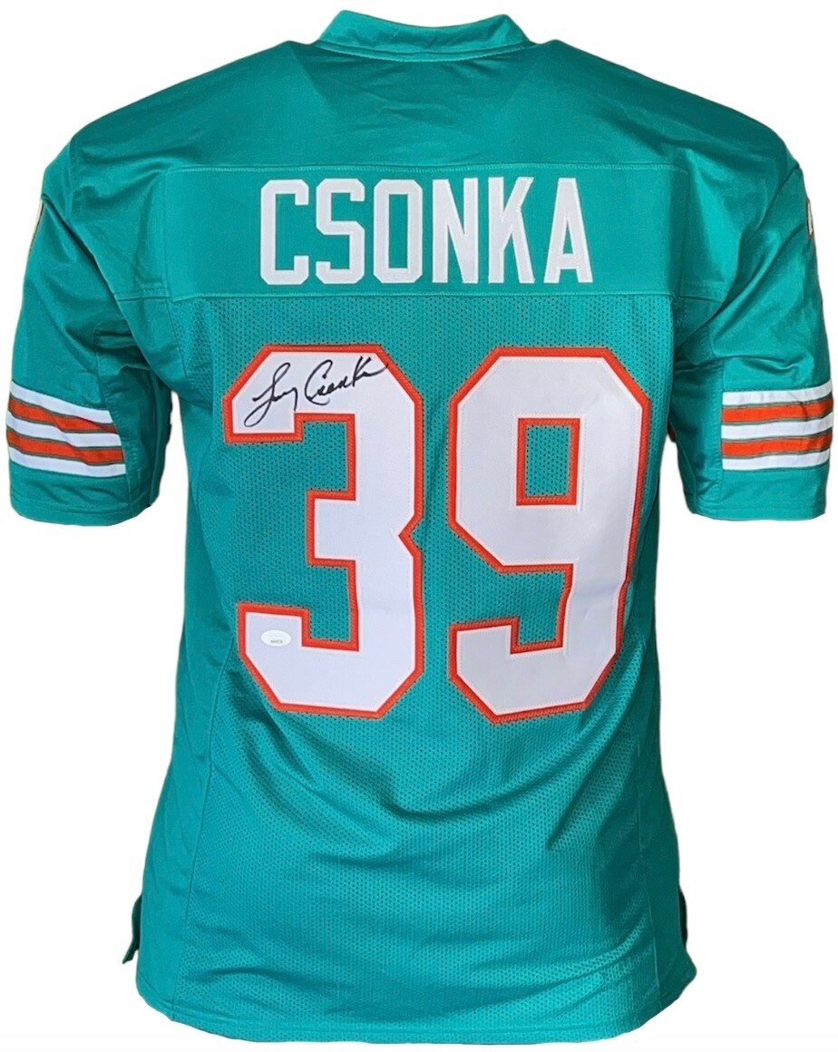 Larry Csonka Signed Autographed Pro Style Blue Turquoise Football ...