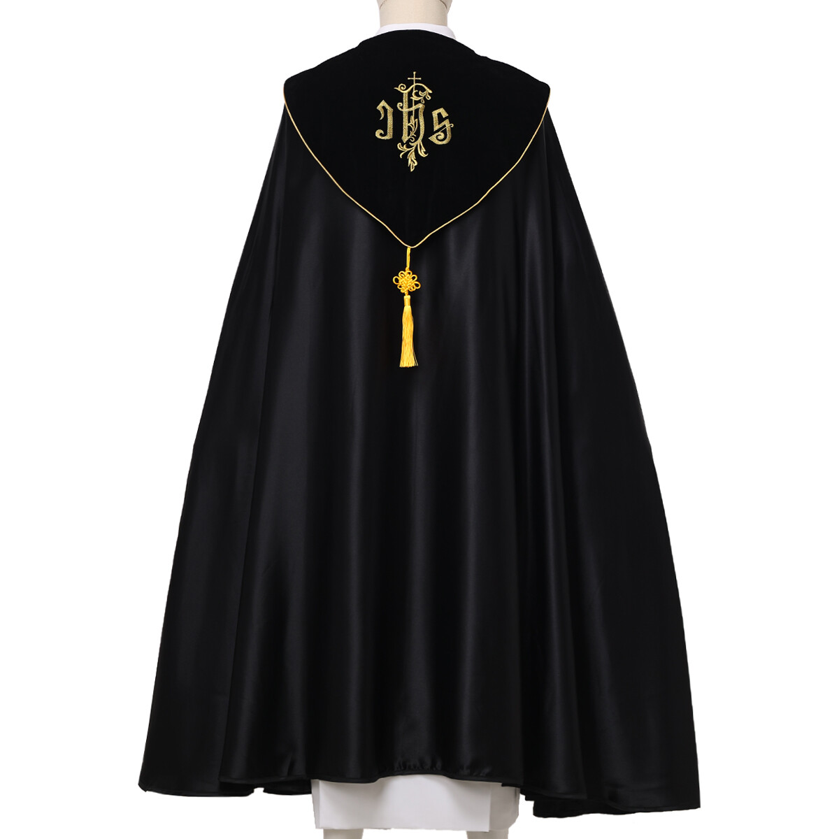 Catholic Church Bishop Black Cope Birds IHS Embroidery Cape Men Women ...