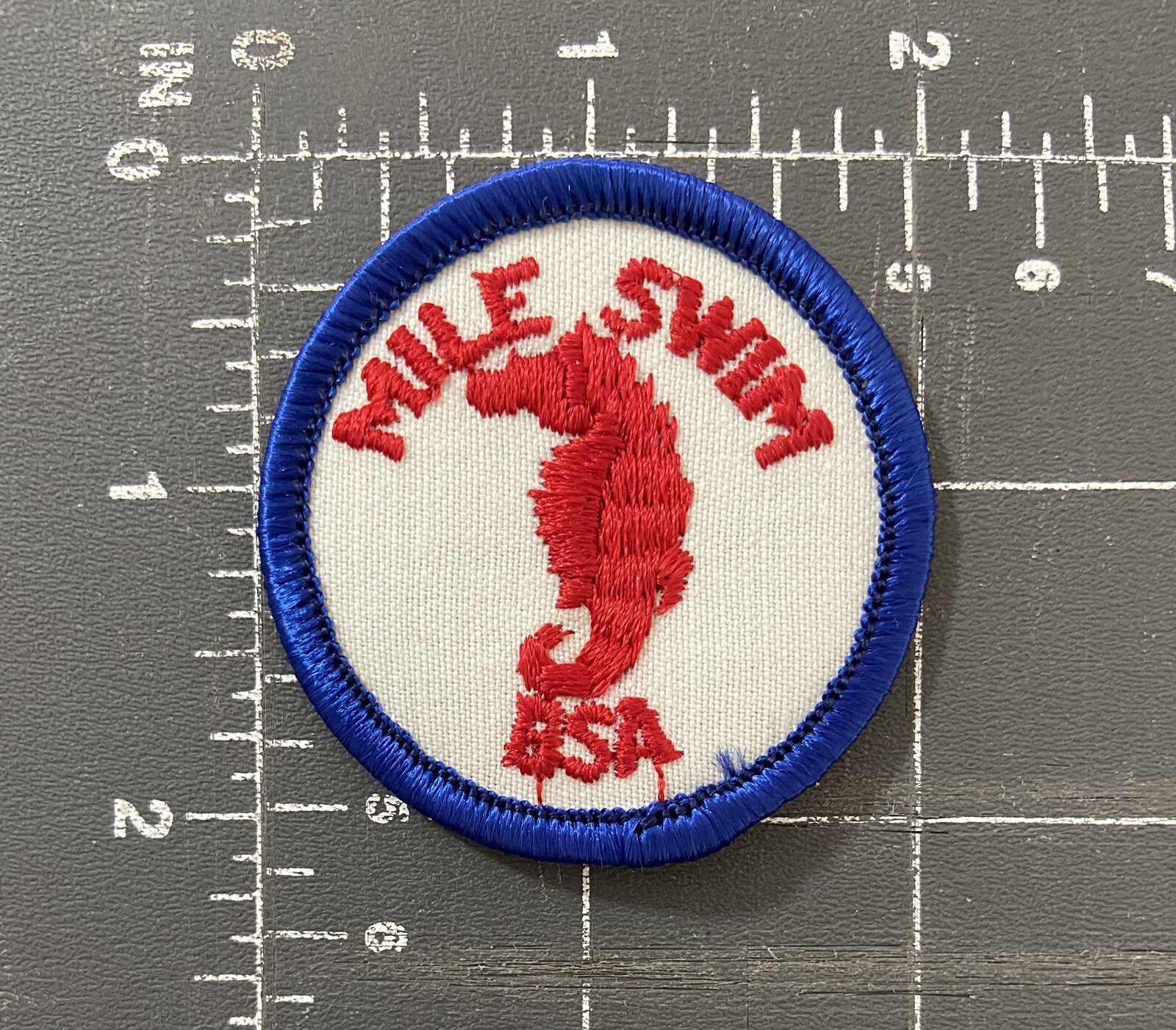 Vintage BSA Mile Swim Patch Boy Scouts of America Badge Award Seahorse ...