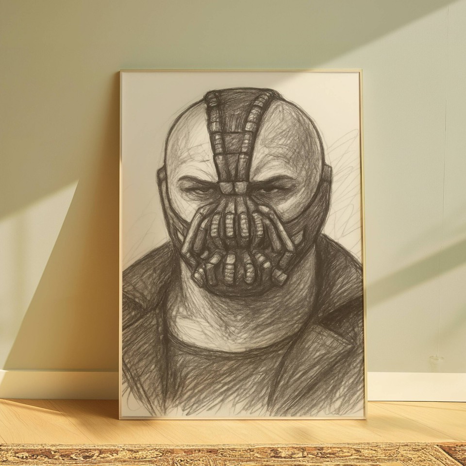 BANE DC DRAWING PRINT PORTRAIT SKETCH 8" x 10" BANE DC PRINT WALL ART ...